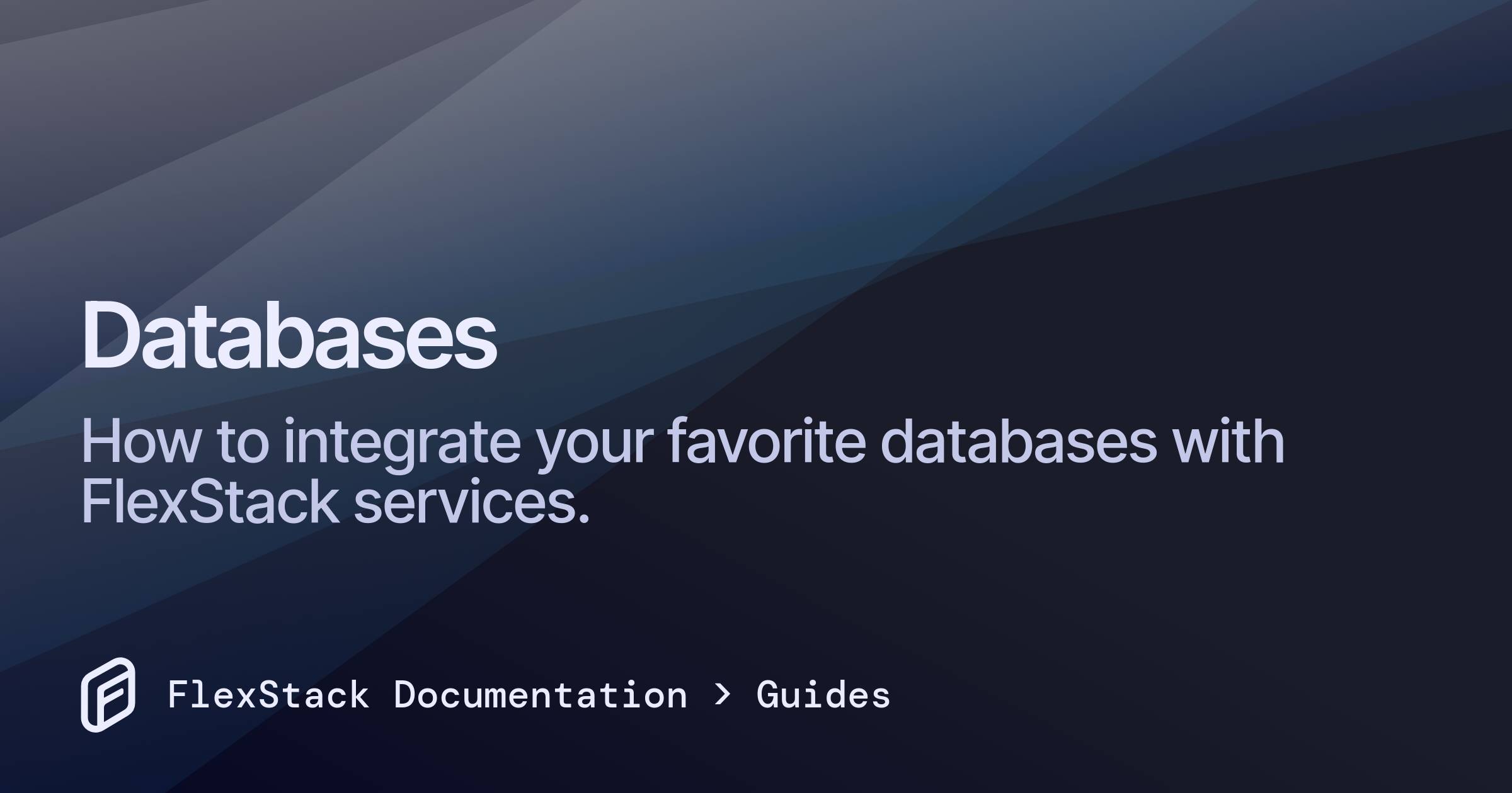 Databases – FlexStack Documentation